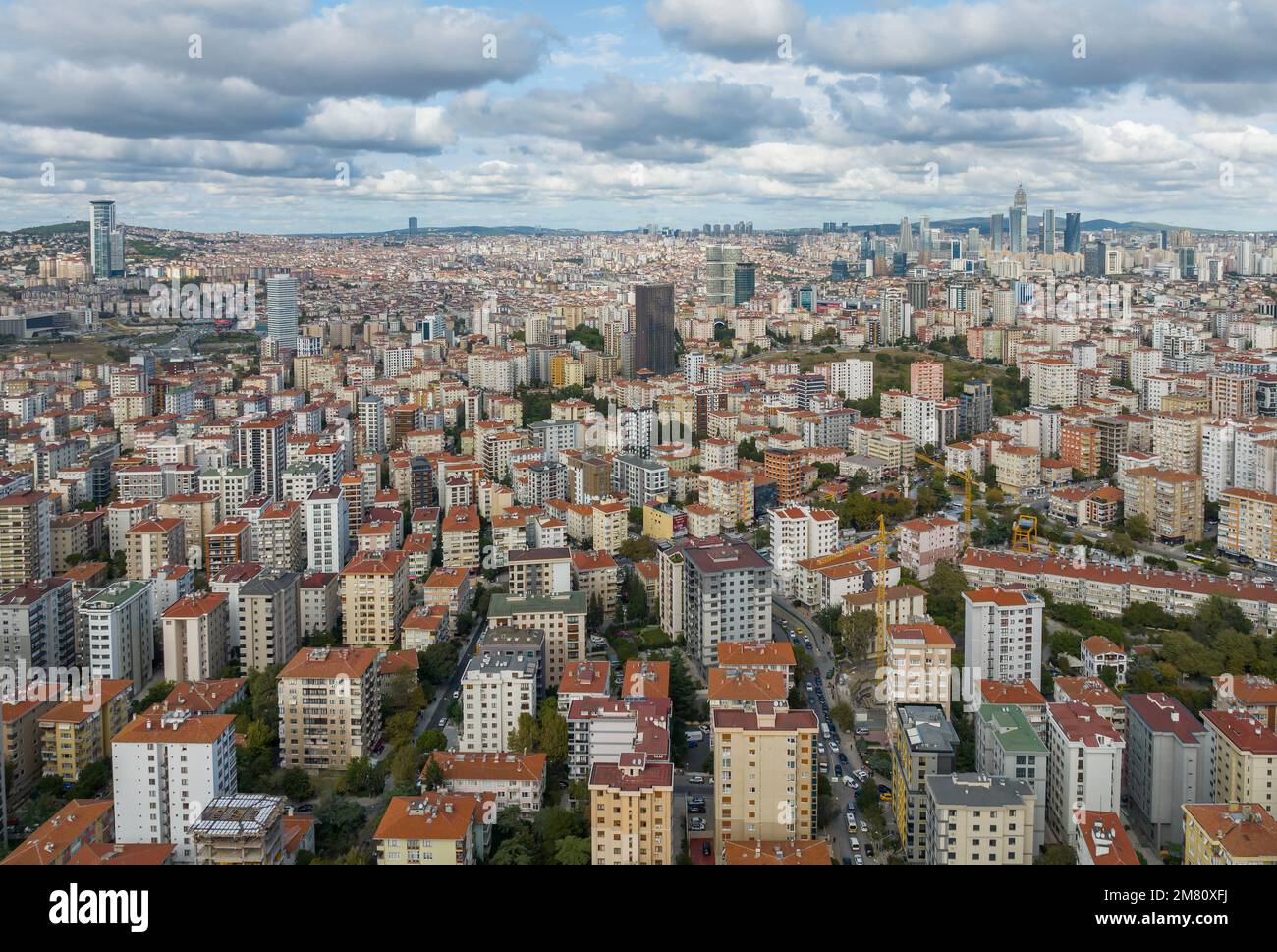Aerial view of Erenköy in Kadıköy district of Istanbul province and the ...