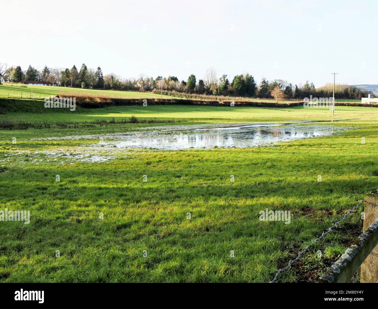 Excess water in the River Lagan and surrounding flood marsh Stock Photo ...