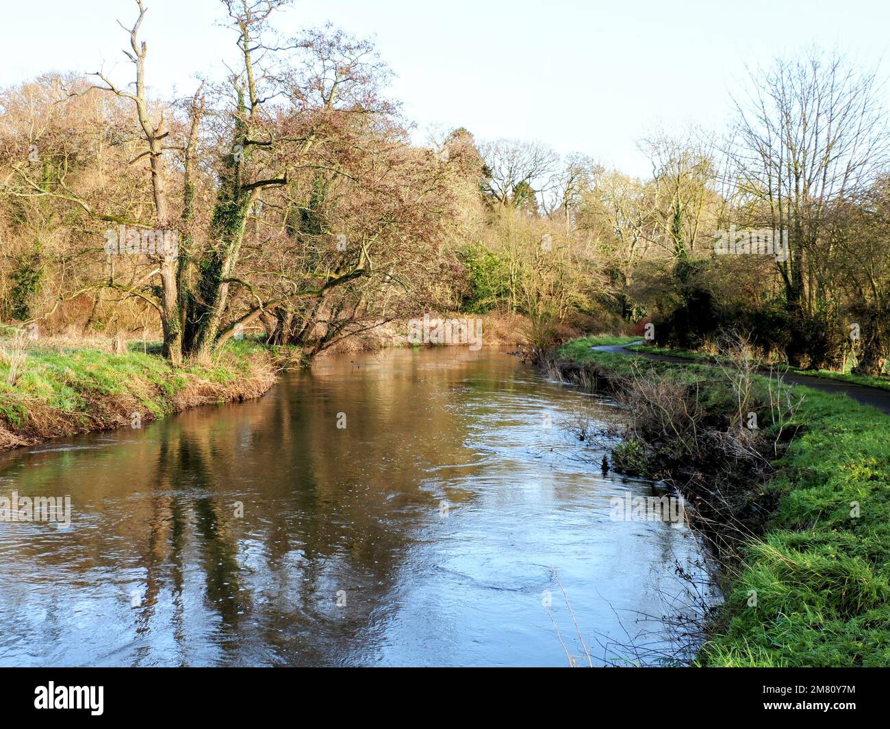 Excess water in the River Lagan and surrounding flood marsh Stock Photo ...