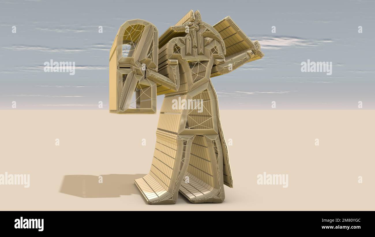 3D Illustration of an architectural structure based on the Ancient ...