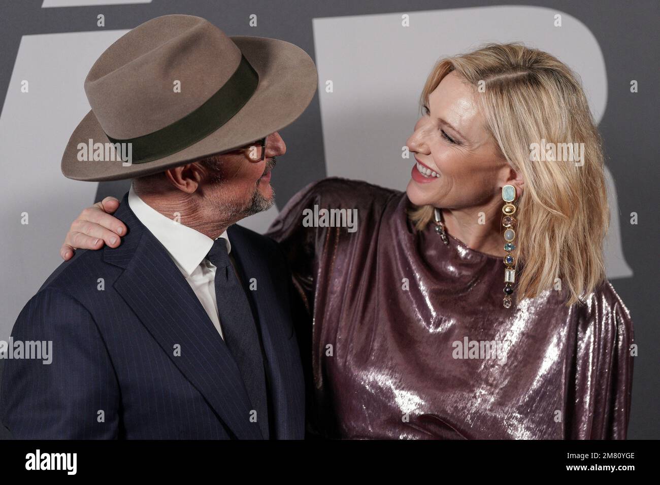 Director Todd Field, left, and Cate Blanchett pose for photographers upon arrival at the ...