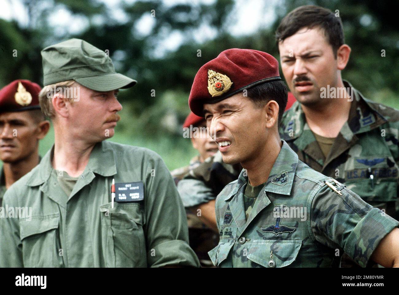 Royal Thai Army Special Forces personnel demonstrate visual tracking ...