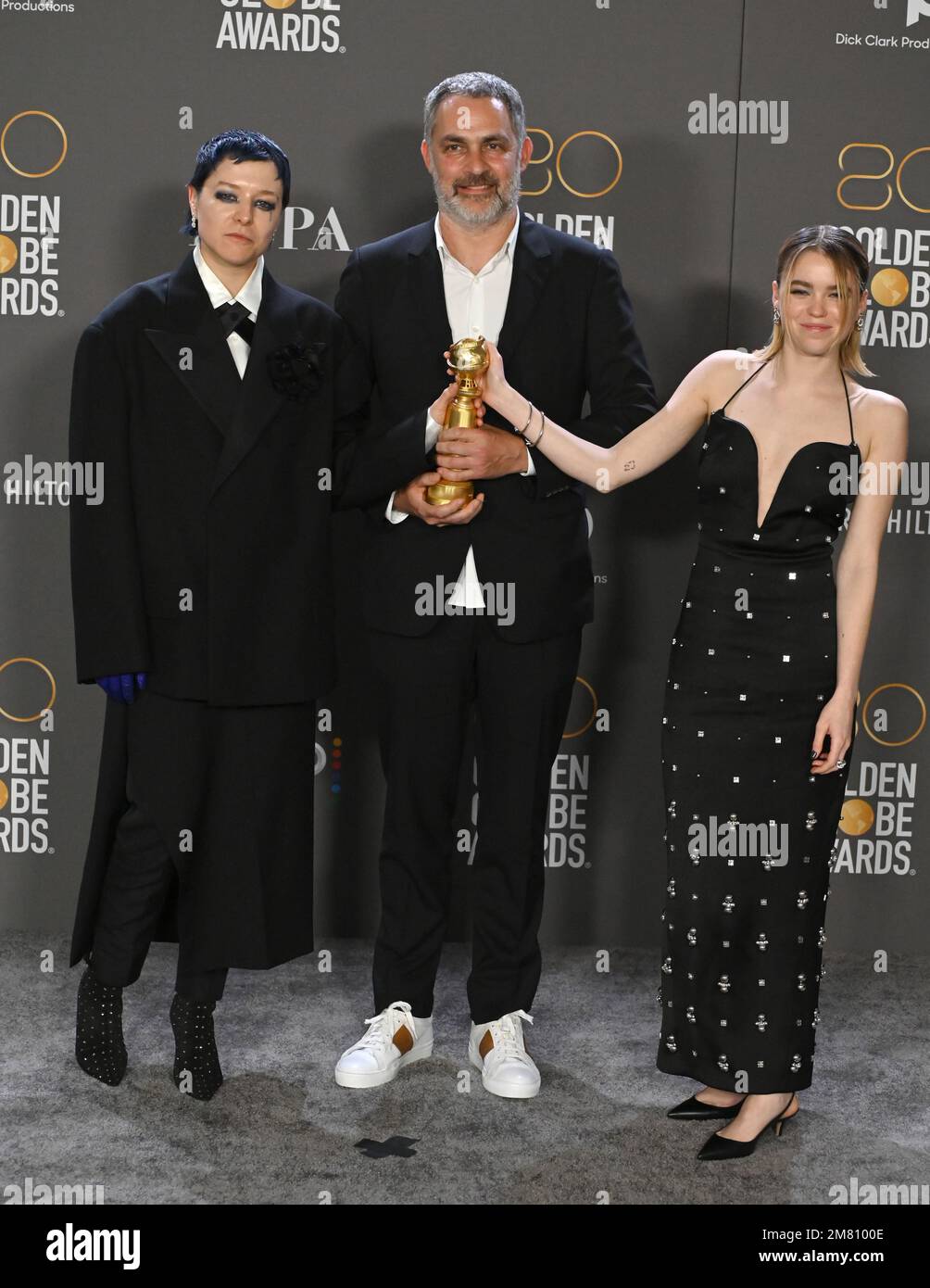 Los Angeles, USA. 10th Jan, 2023. Emma D'Arcy, Miguel Sapochnik & Milly ...