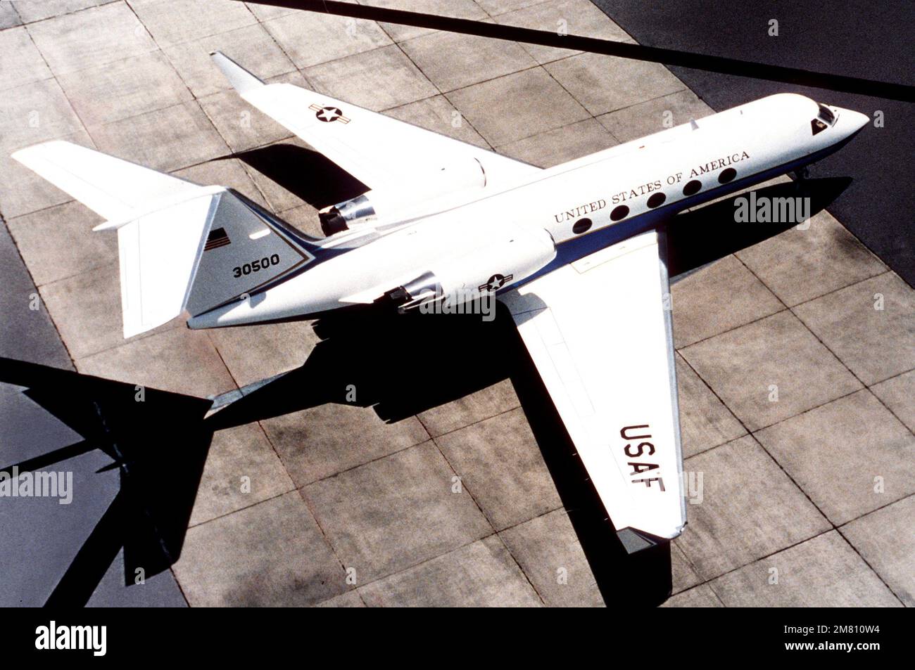 A right side view of a C-20A Gulfstream III aircraft parked on the ...