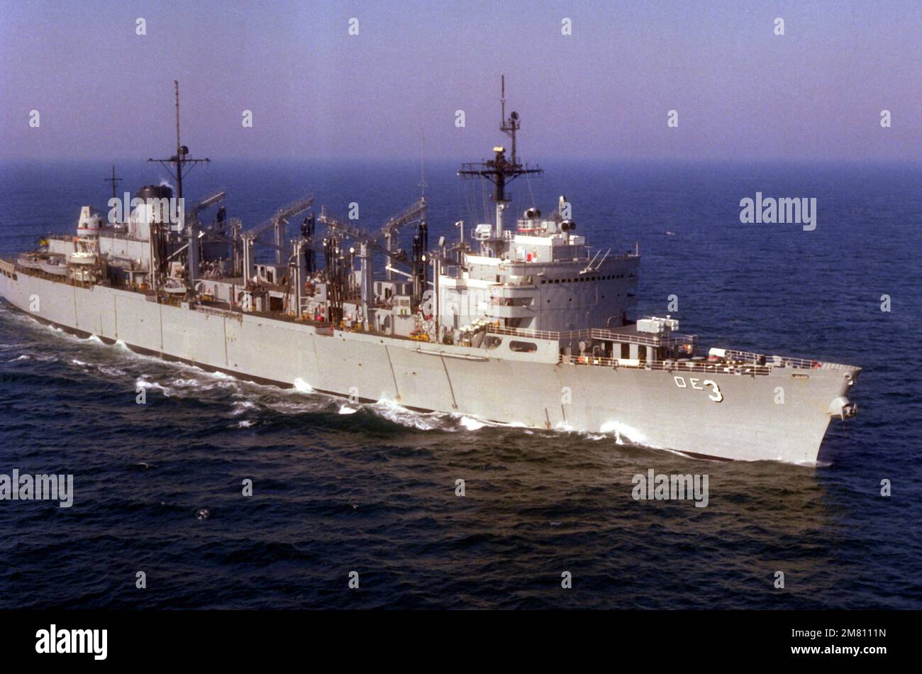 A starboard bow view of the fast combat support ship USS SEATTLE (AOE-3 ...