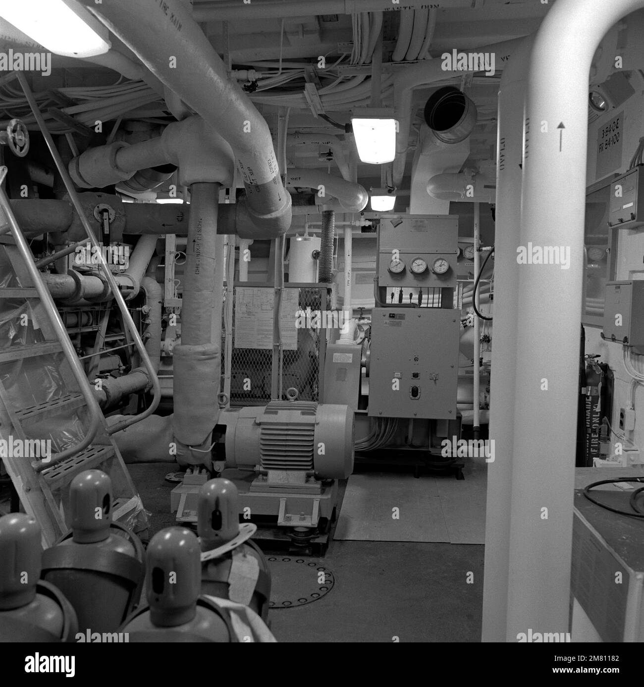 The air conditioning machinery room aboard the guided missile frigate ...