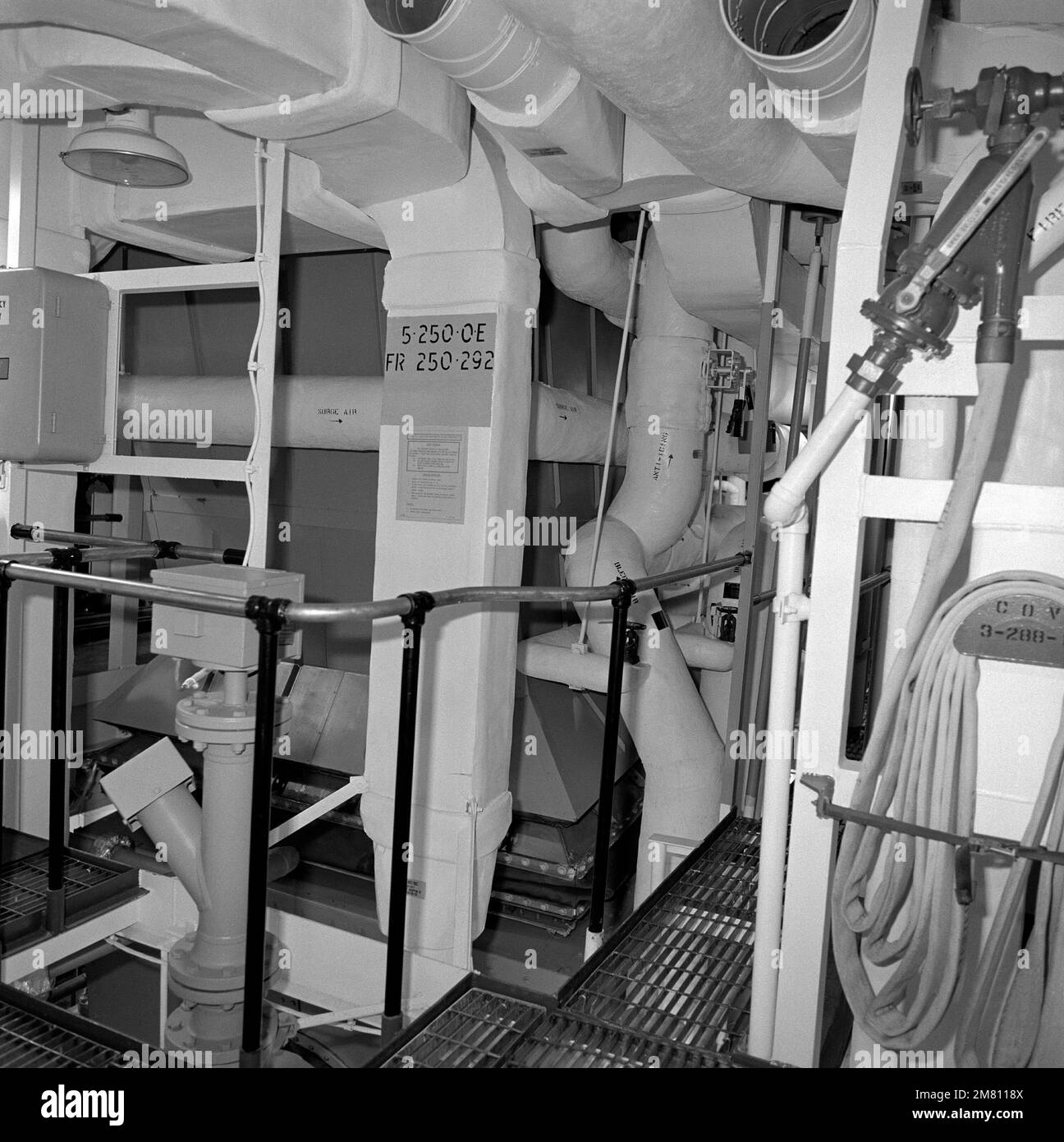 The upper level engine room aboard the guided missile frigate DE WERT ...
