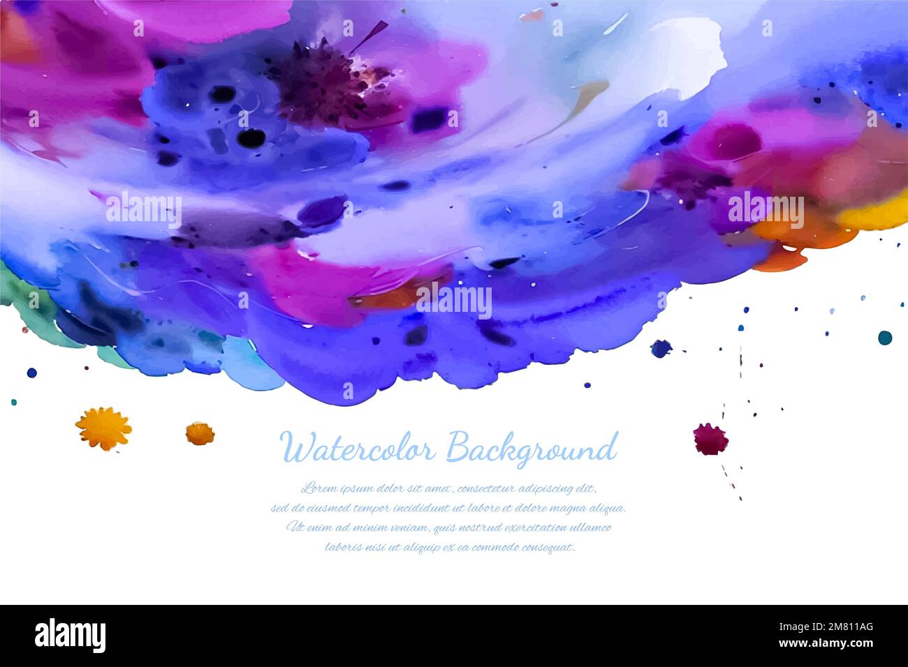 Multicolored splash watercolor paint blot - template for your designs ...