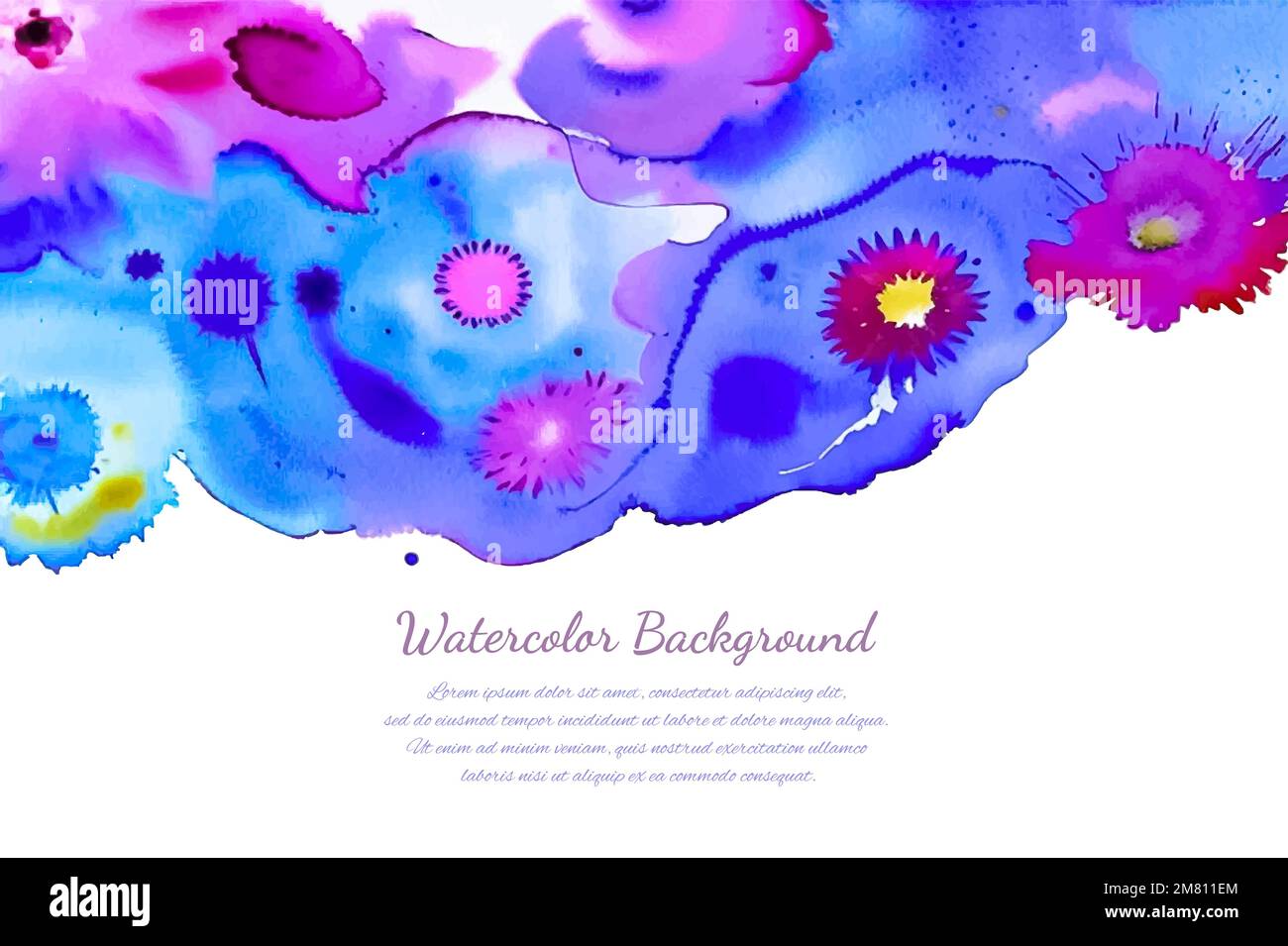 Multicolored splash watercolor paint blot - template for your designs ...