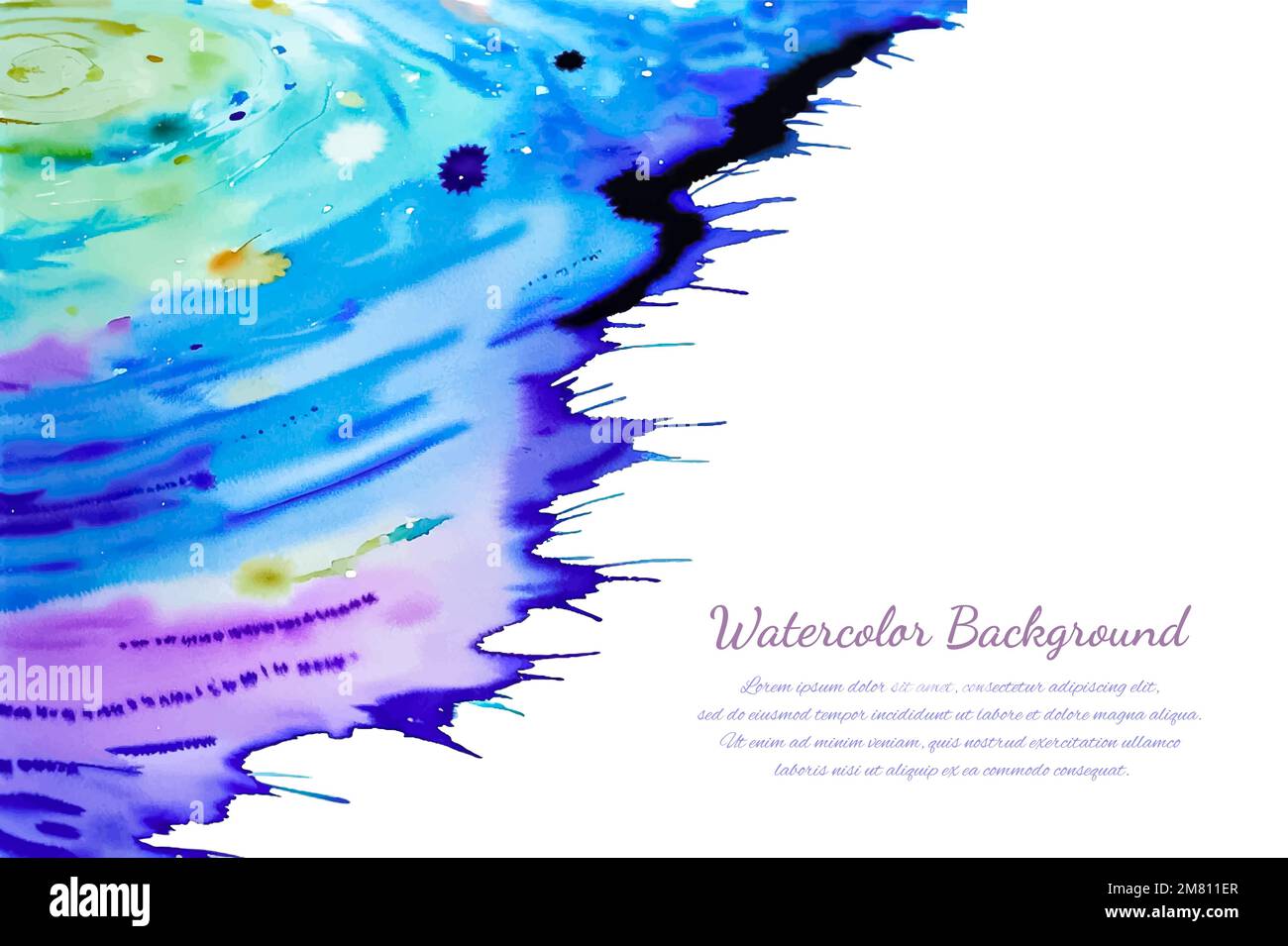 Multicolored splash watercolor paint blot - template for your designs ...