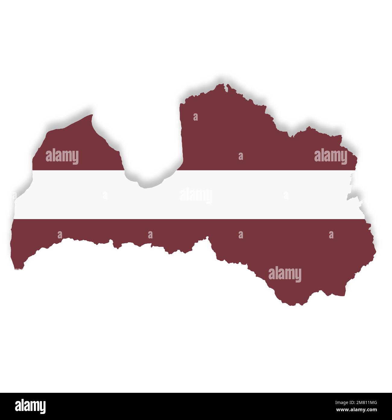 Latvia flag map on white background with clipping path 3d illustration ...