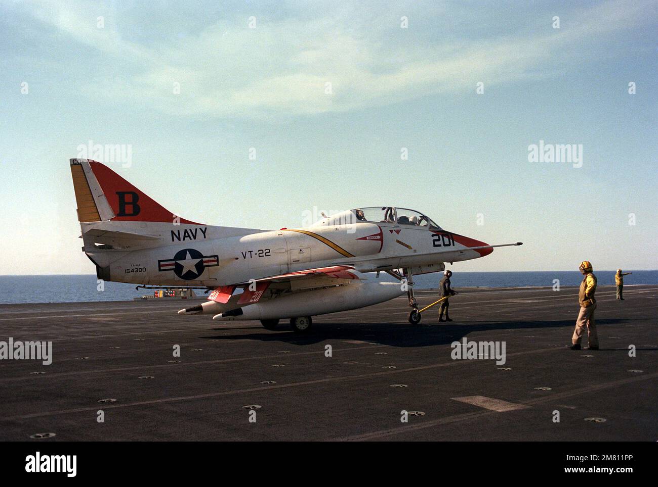 A right side view of a TA-4J Skyhawk aircraft from Training Squadron 22 ...