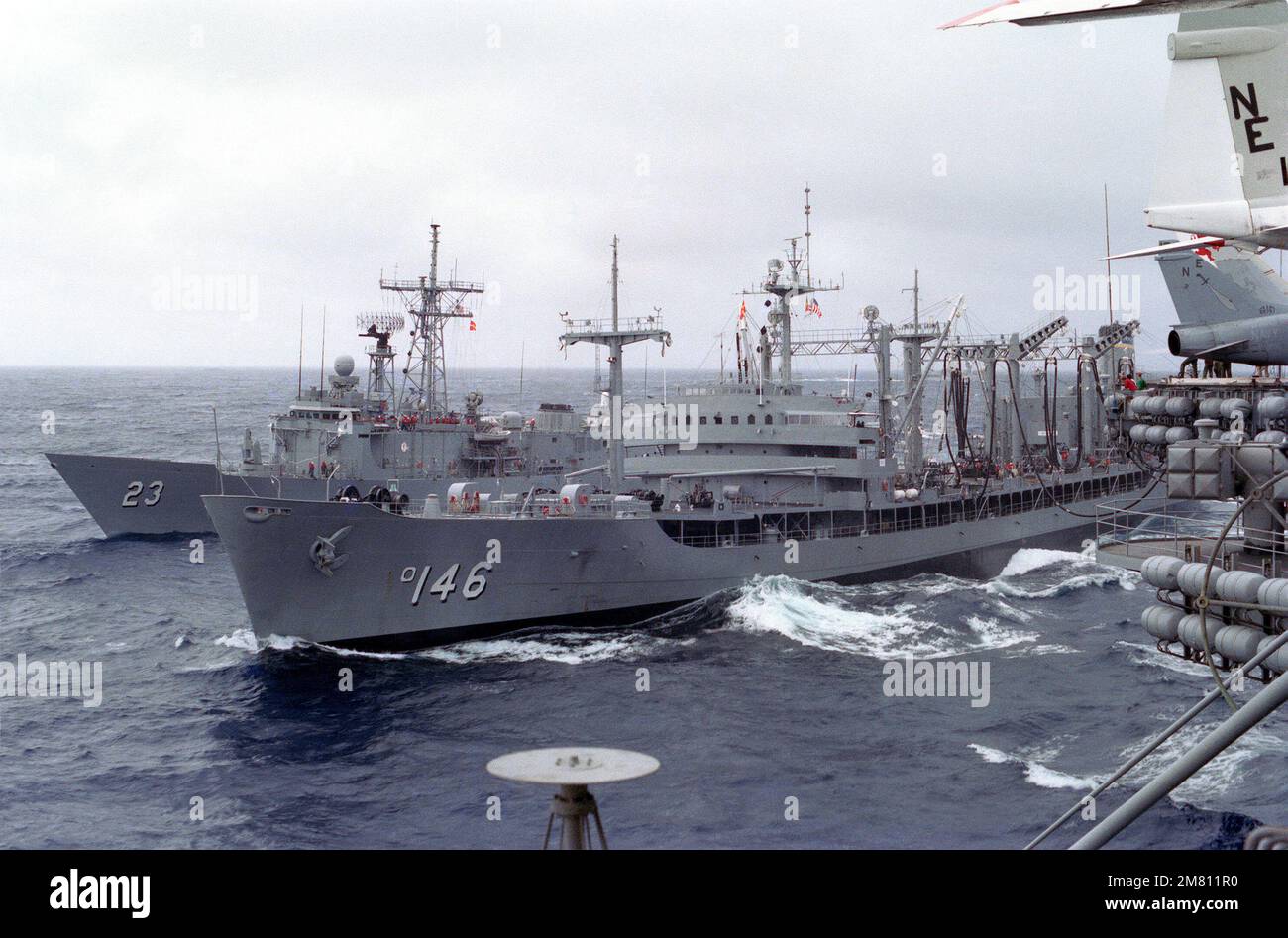 A port bow view of the Neosho class oiler USNS KAWISHIWI (TAO 146) with ...