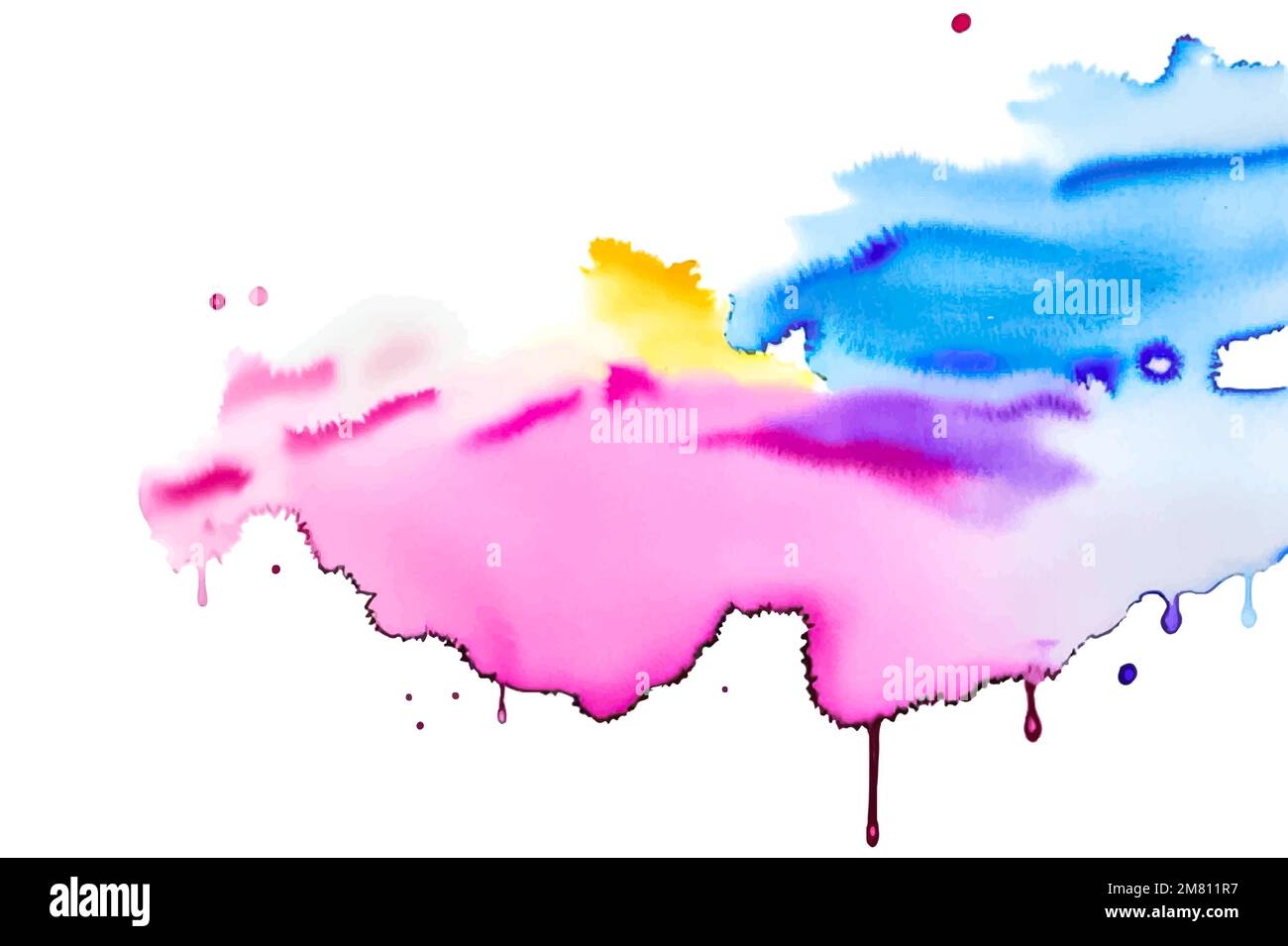 Multicolored splash watercolor paint blot - template for your designs ...
