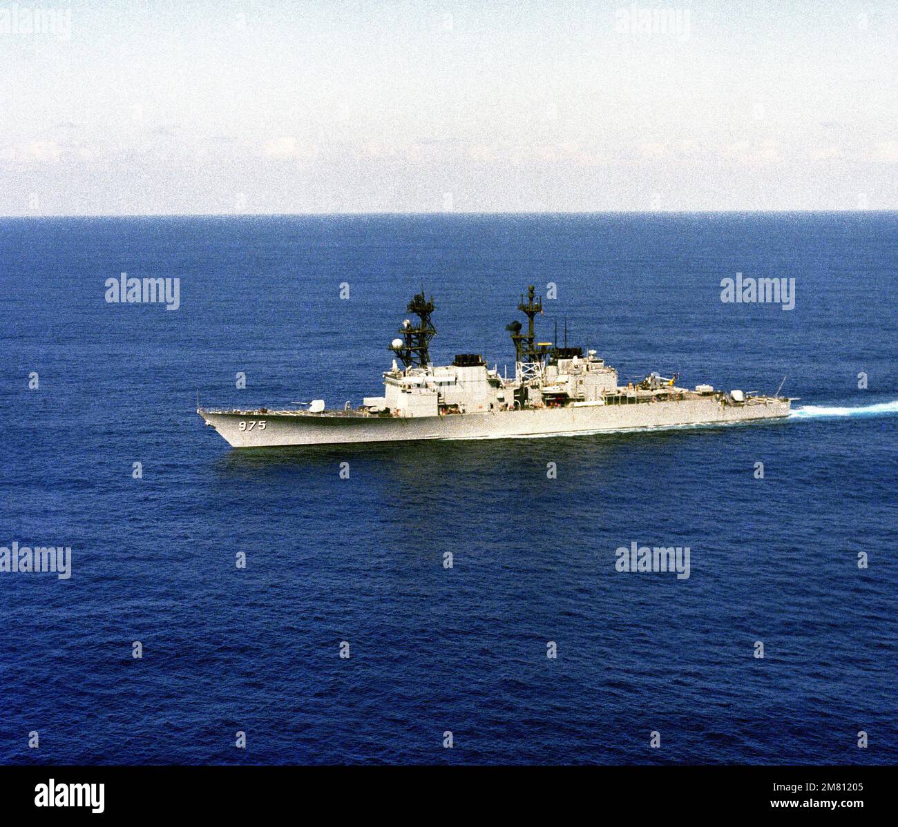 An aerial port side view of the Spruance class destroyer USS O'BRIEN ...