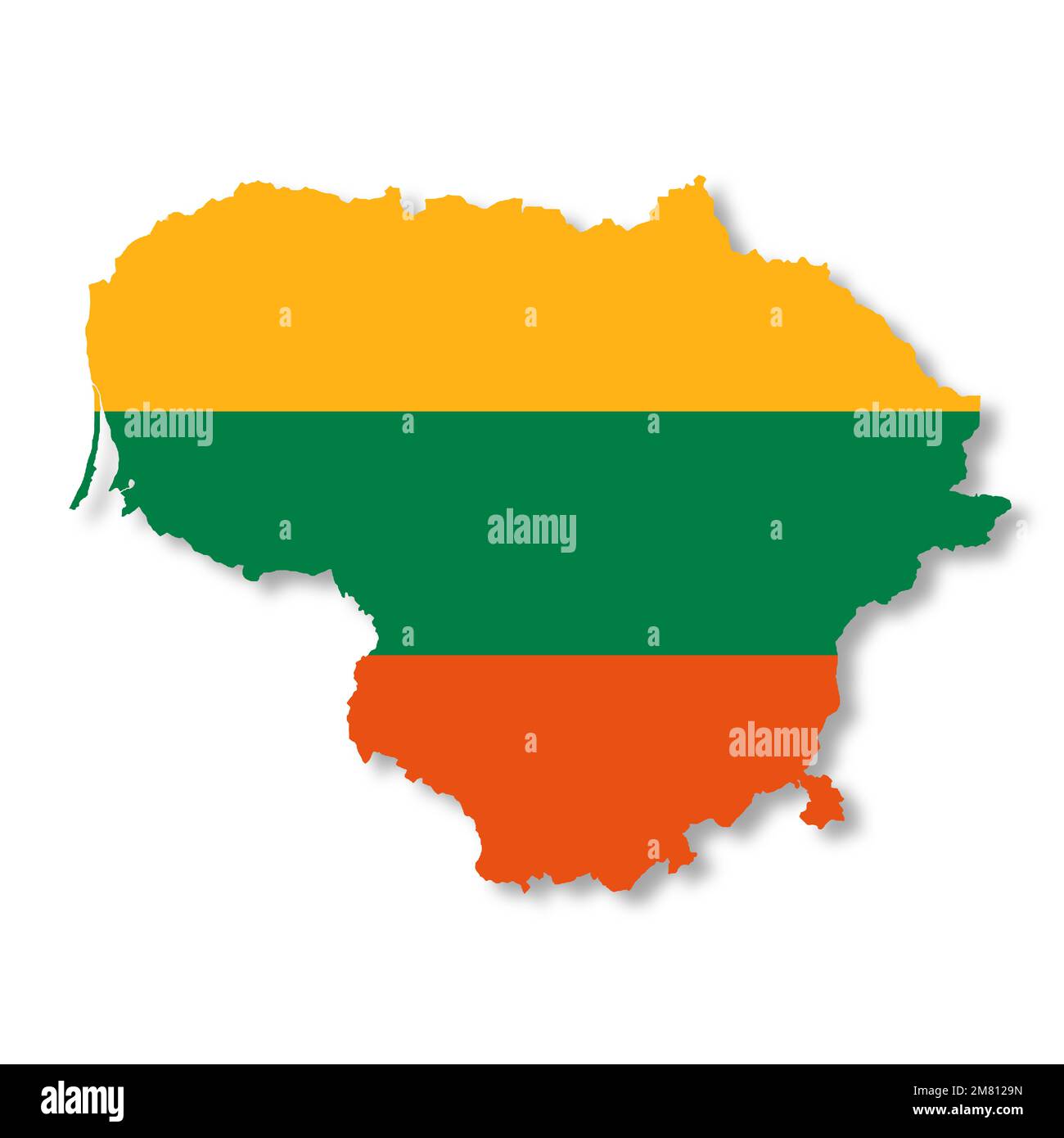 Lithuania flag map on white background with clipping path 3d ...