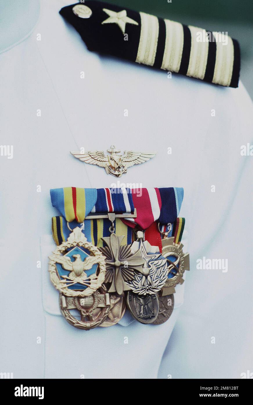 A view of Captain Richard H. Truly's decorations. They include: the ...