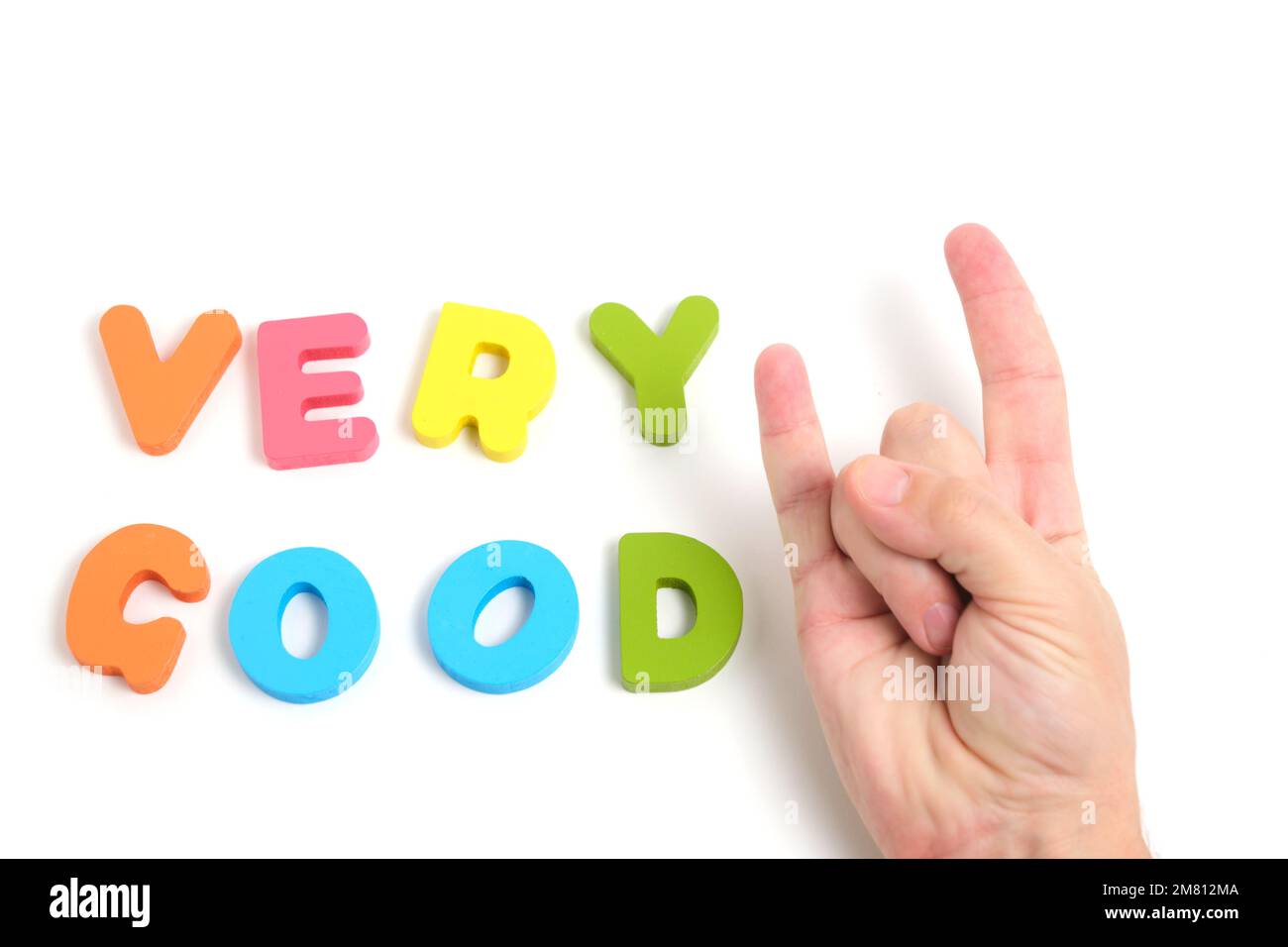 Very good, laid out in English multicolored letters white background ...