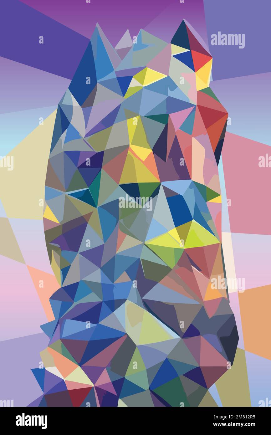 Abstract surreal vector futuristic polygonal shapwith colorful, pastel ...