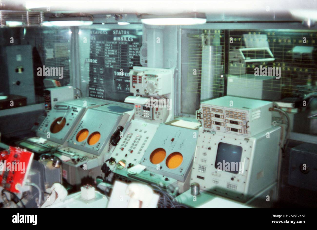 A view of the combat information center of the guided missile destroyer ...