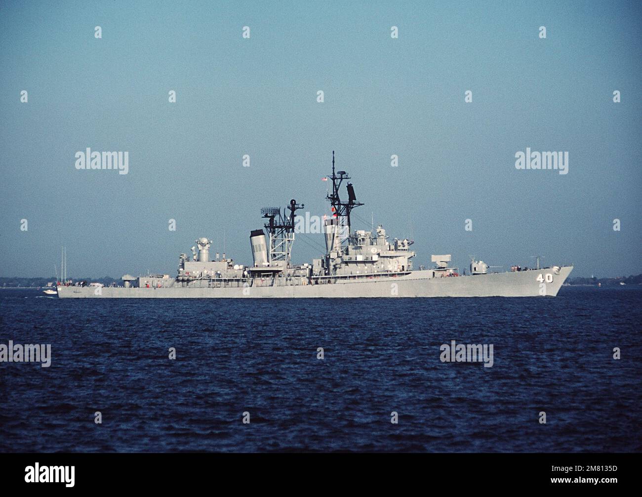 A starboard beam view of the guided missile destroyer USS COONTZ (DDG ...