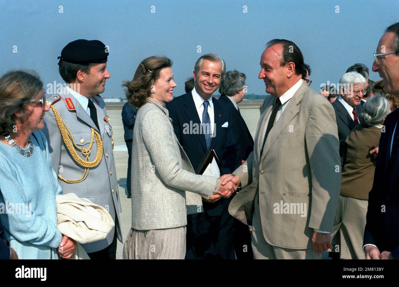 President Karl Carstens of West Germany arrives for a state visit. Base ...