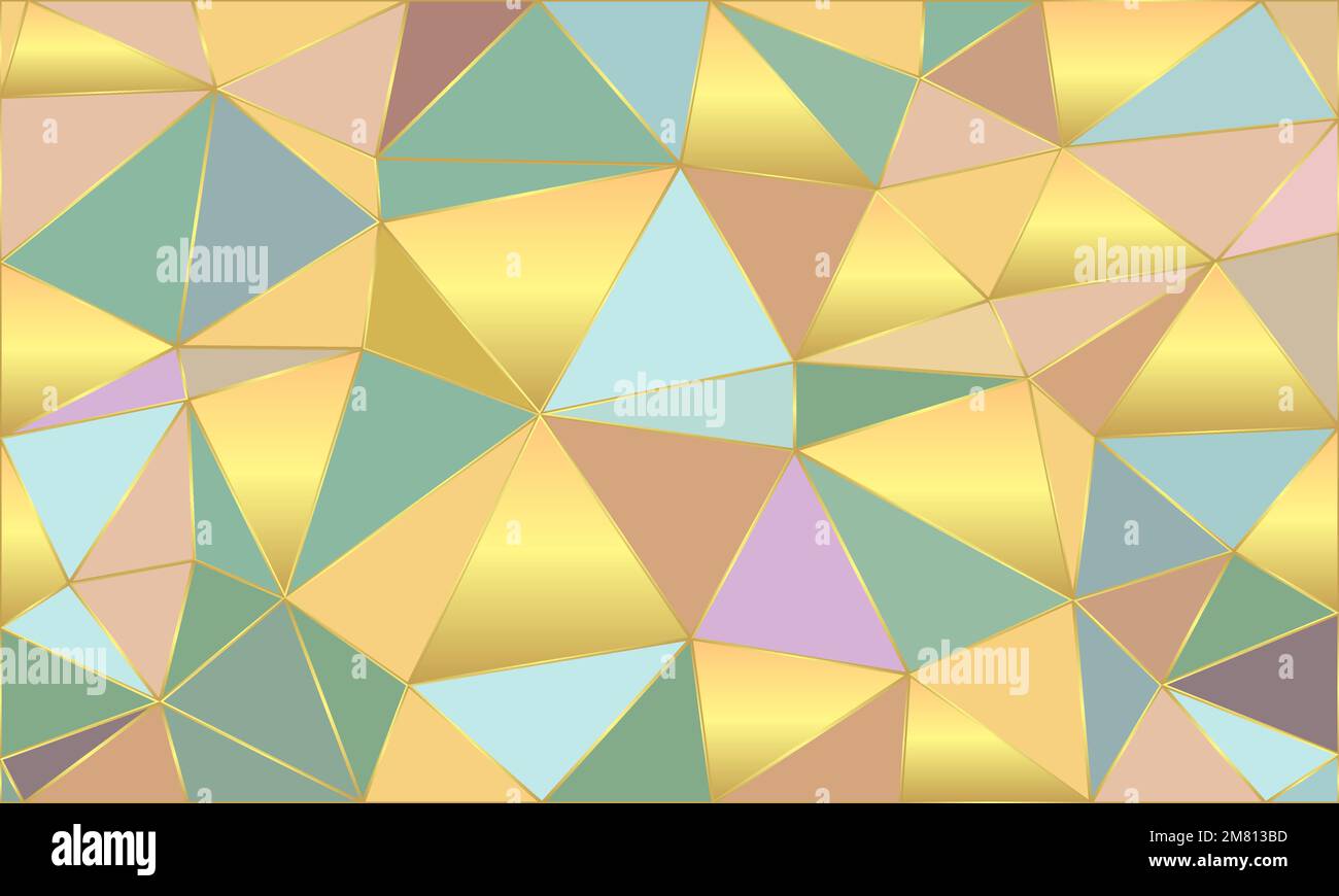 Premium background with golden and pastel color elements, low poly ...