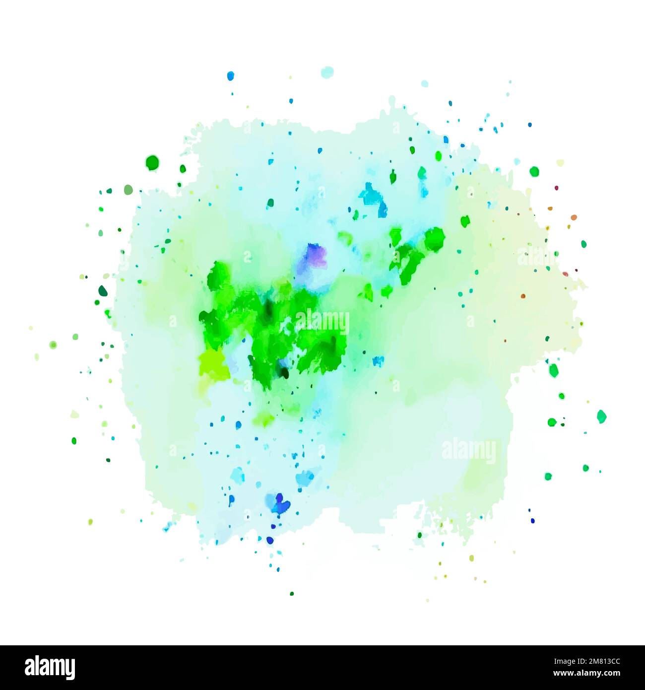 Green colorful watercolor splash, color spot, abstract shape Stock ...