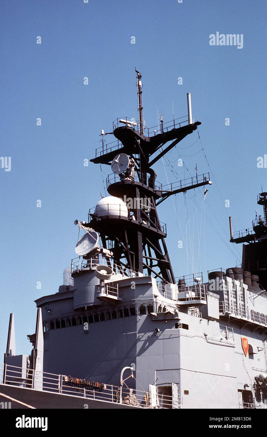 A view of the bridge area of the guided missile destroyer USS KIDD (DDG ...