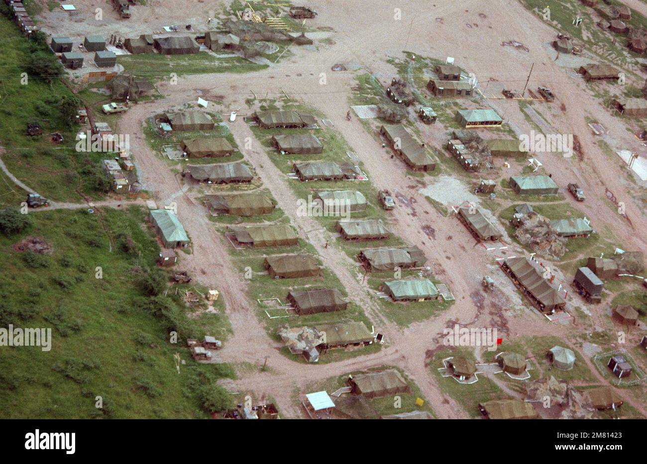 An aerial view of the Army Base set up for the Ahuas Tara II (Big Pine ...