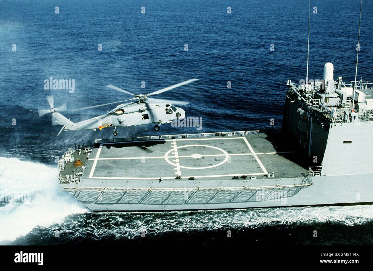 Aerial view of a Navy SH-60B Seahawk helicopter from Light Helicopter ...