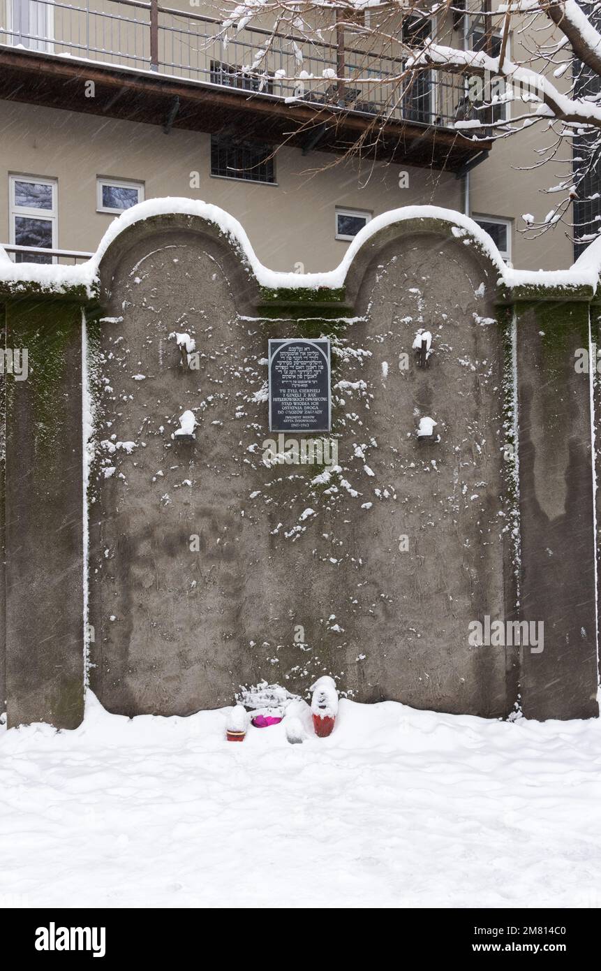 Krakow Ghetto; The ghetto wall which held the Jewish population ...