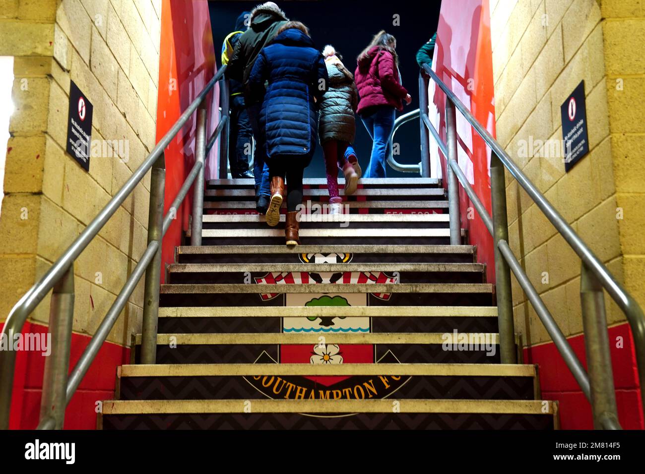 Fans make their way into their seats from the concourse before the ...