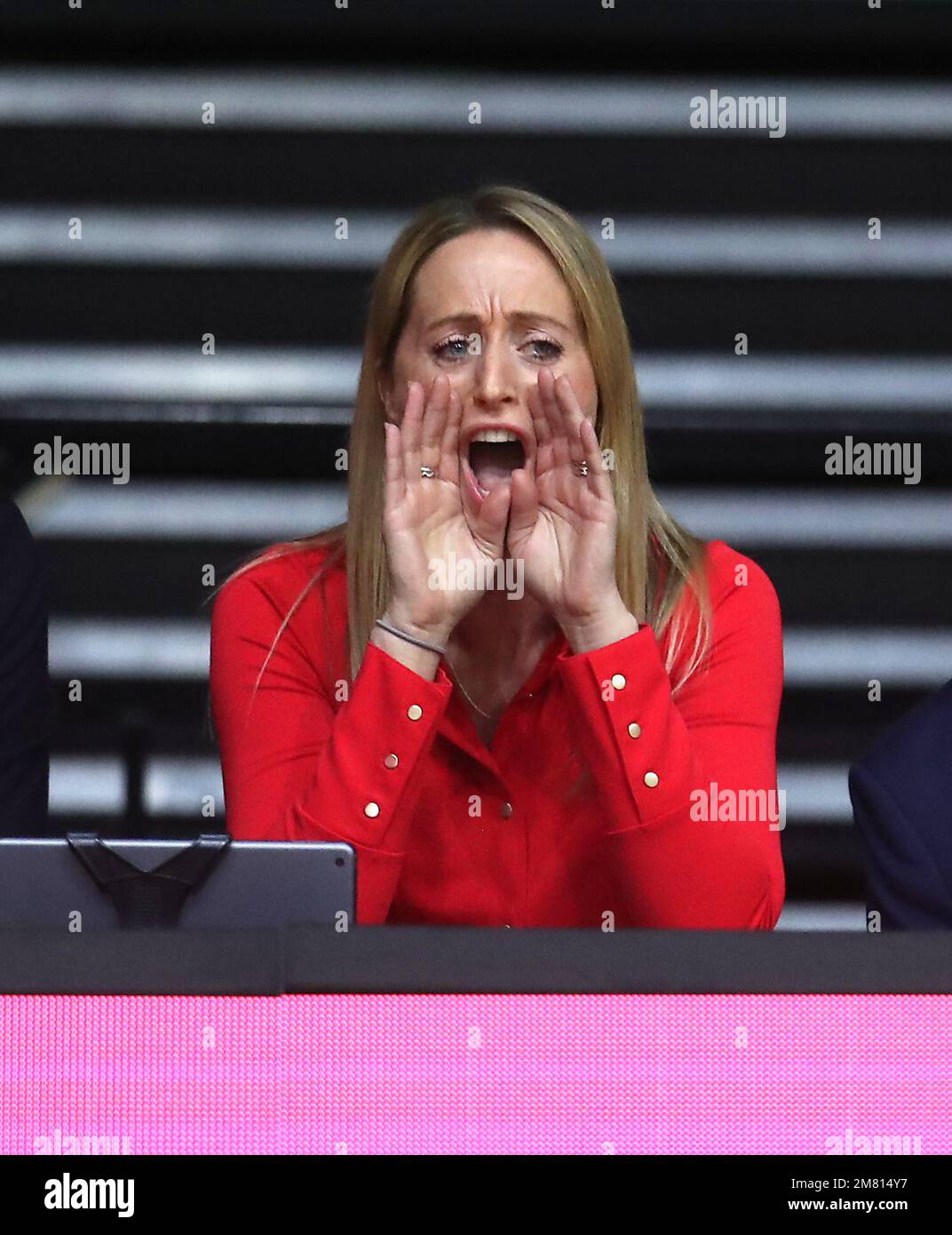 England head coach Jess Thirlby looks on during the Vitality Netball ...