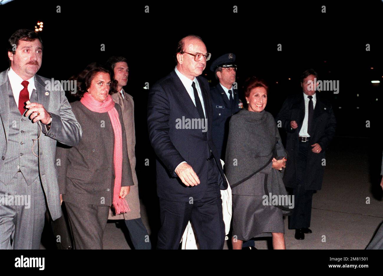 Prime Minister Bettino Craxi of Italy arrives for a state visit. Base ...