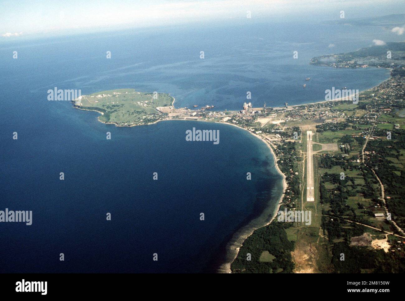 An aerial view of Wallace Air Station (at end of point), San Fernando ...