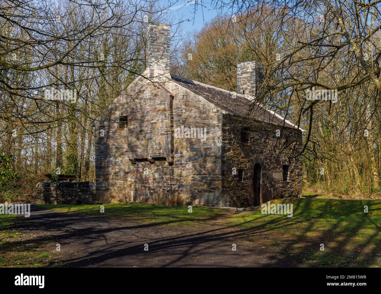 Garreg Fawr Farmhouse from Waunfawr, Gwynedd. Built in 1544 and re ...