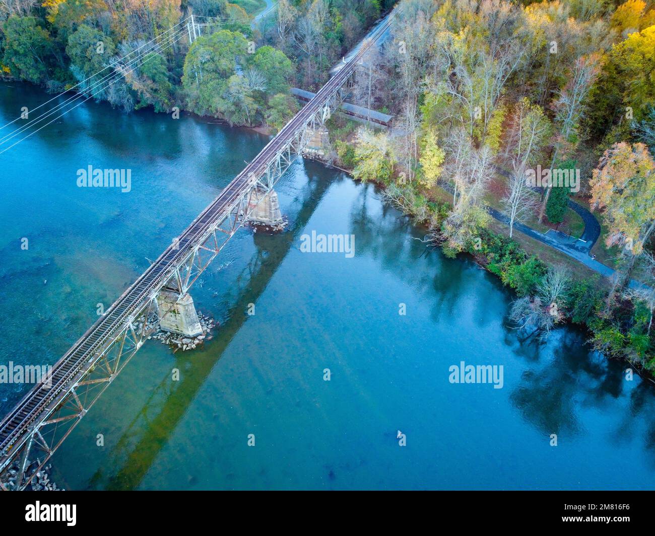 Aerial view old railroad trestle hi-res stock photography and images ...