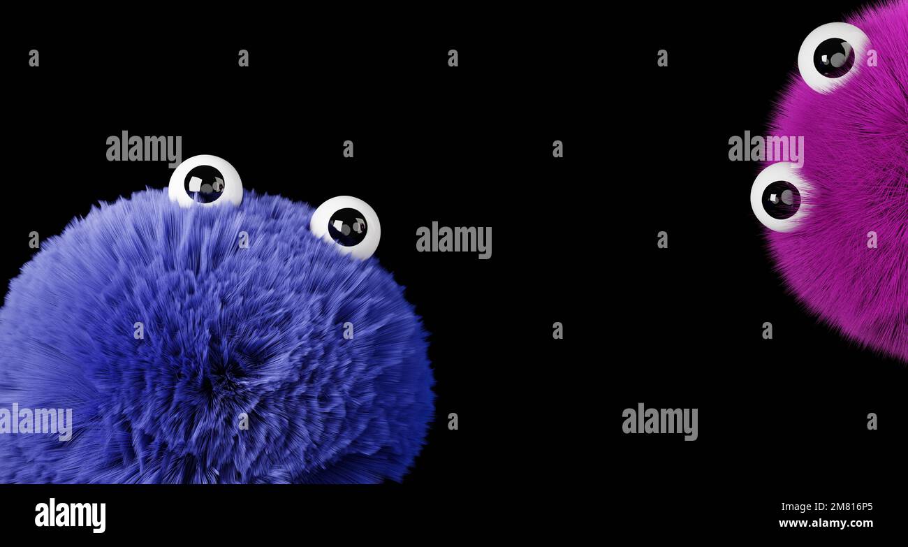 3d rendering of fuzzy gus with big eyes loooking at viewer Stock Photo ...