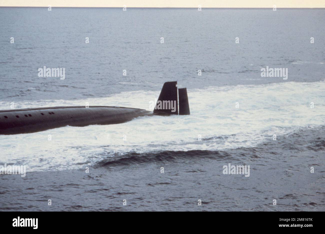 A port view of the aft section of a Soviet Papa class nuclear-powered ...