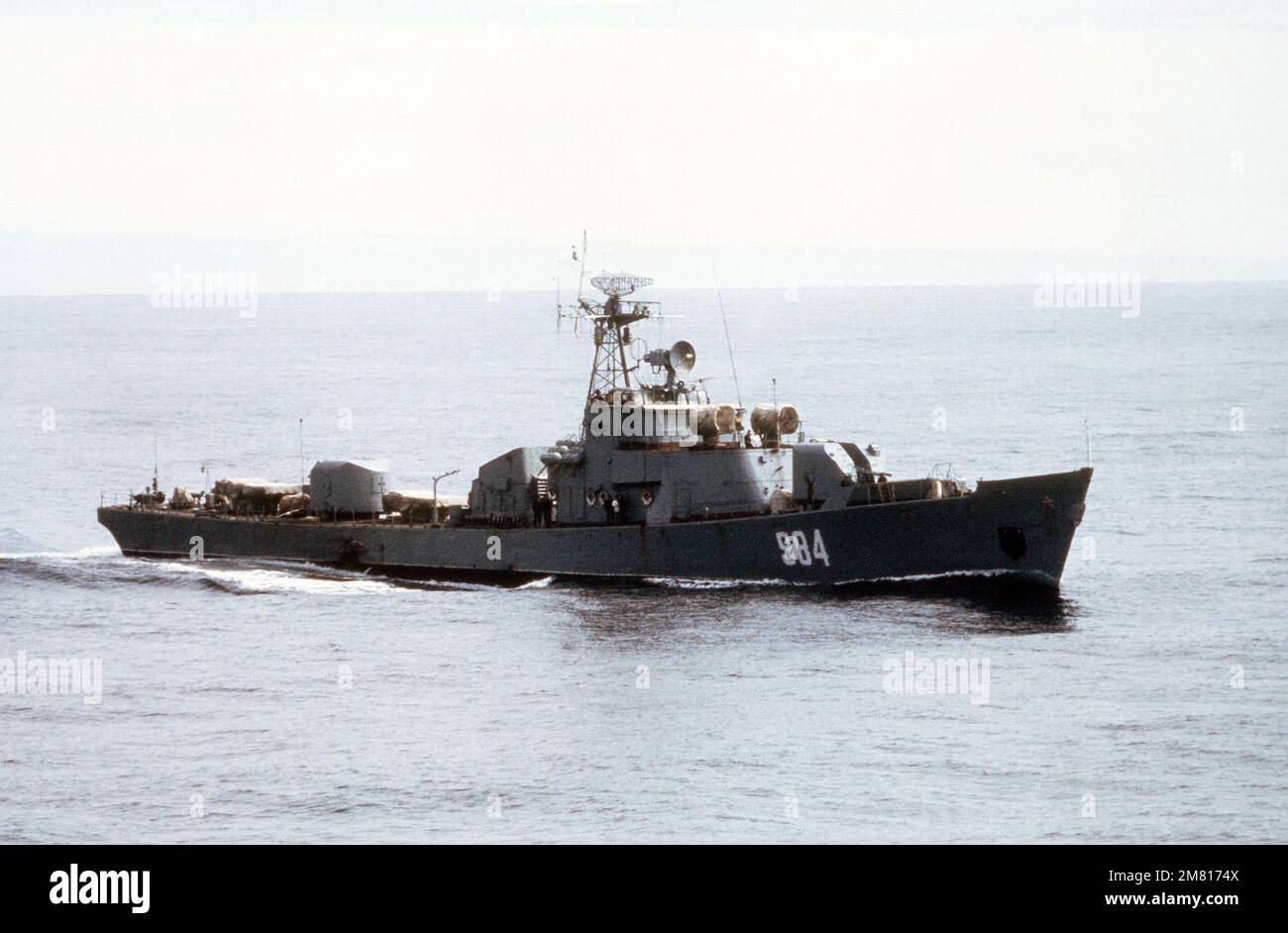 A starboard bow view of the Soviet "Petya I" class frigate 984 (FFL 984 ...