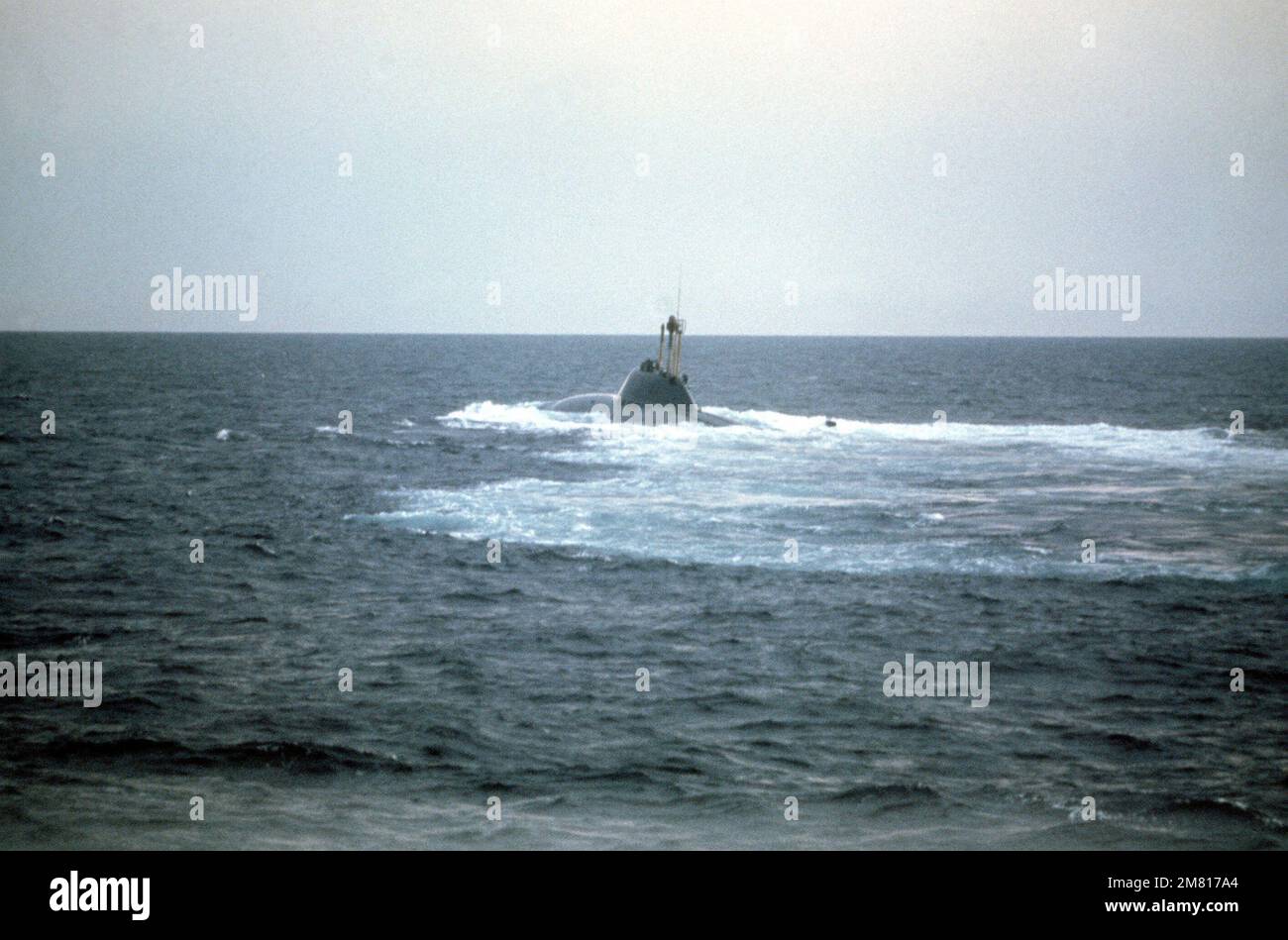 A port quarter view of a Soviet Alfa class nuclear-powered fleet ...