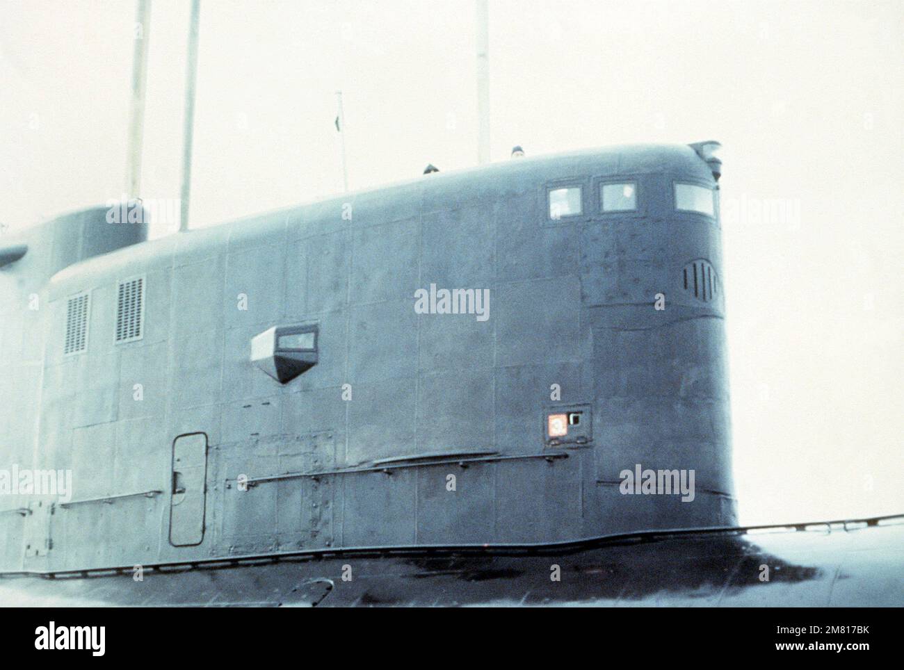 A starboard view of the conning tower on a Soviet Tango class patrol ...