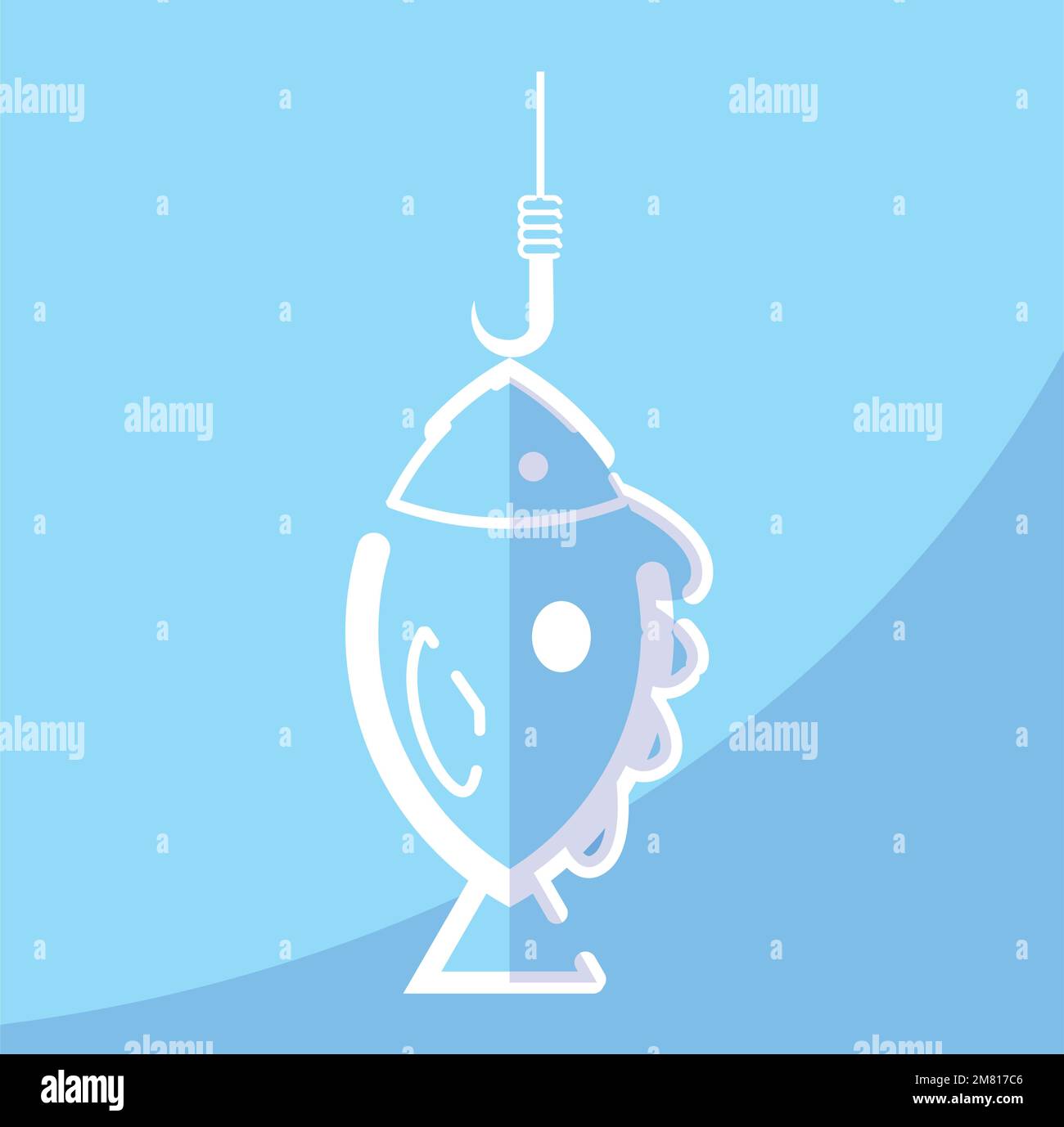 Isolated fish on fishing rod icon Vector Stock Vector Image & Art - Alamy