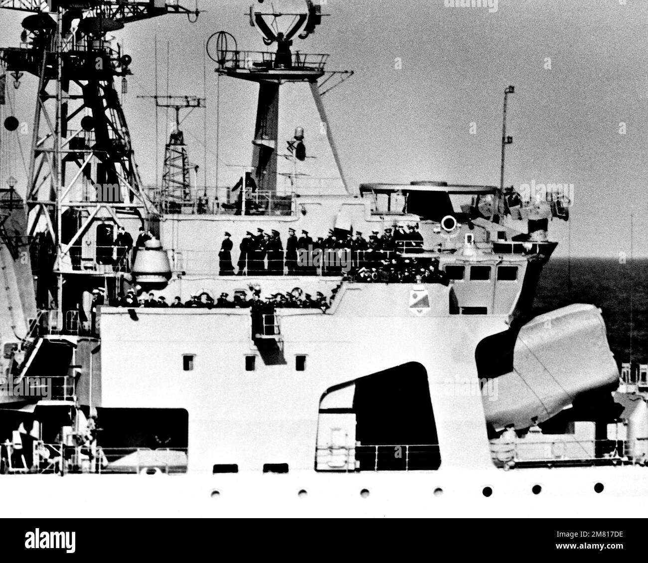 A view of the Warsaw Pact officers aboard a Soviet Udaloy class cruiser ...