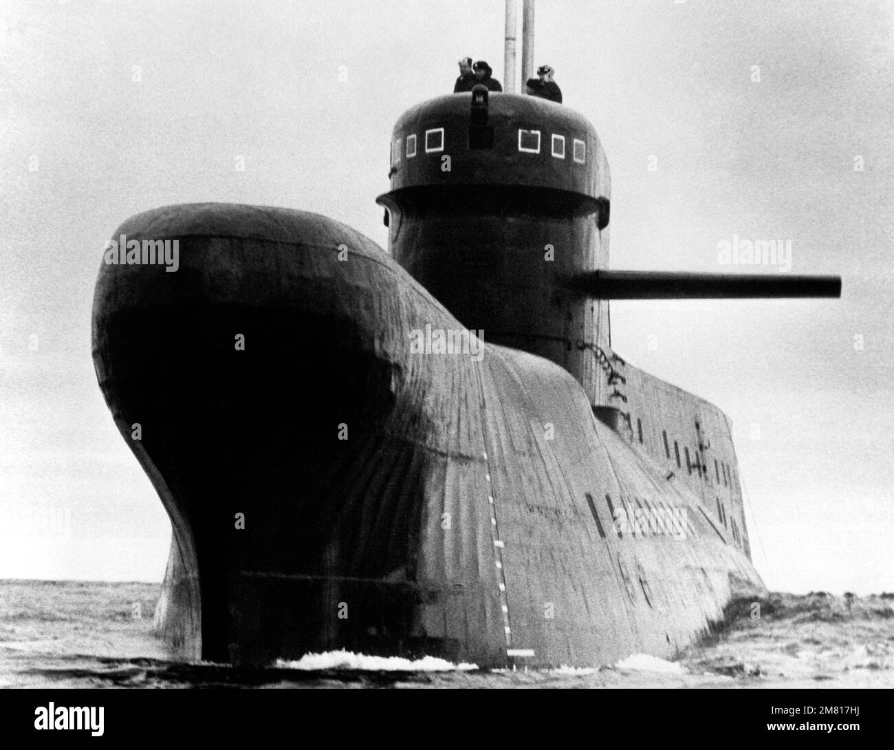 A port bow view of a Soviet India Class rescue submarine underway ...
