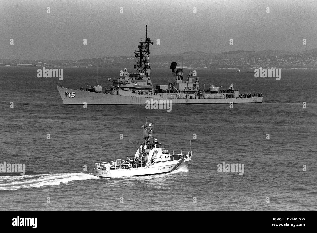 Port side view of the Adams class guided missile destroyer USS BERKELEY ...