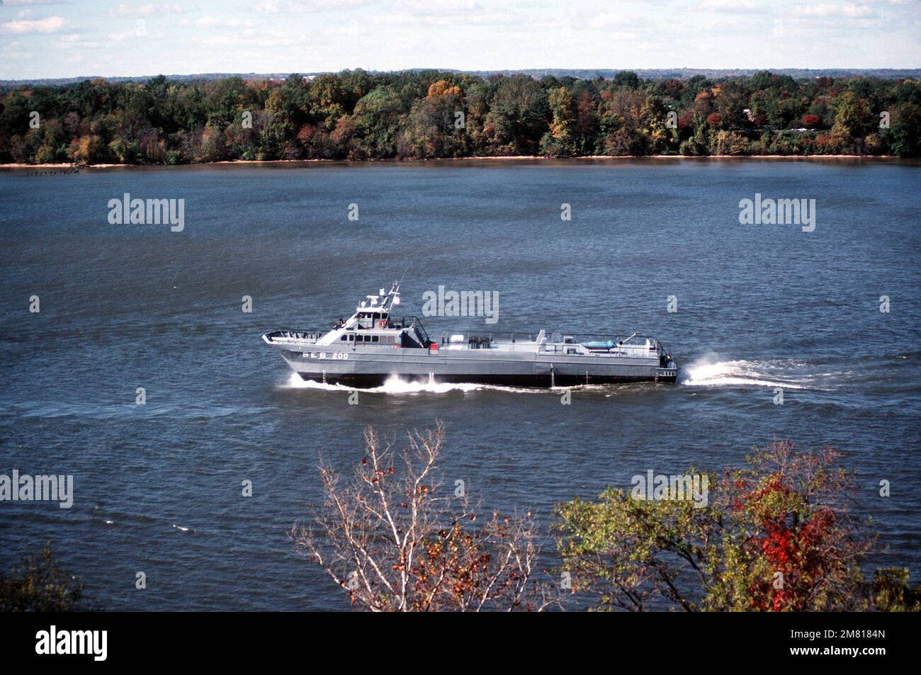 A port beam view of the surface effect ship 200 (SES) underway after ...