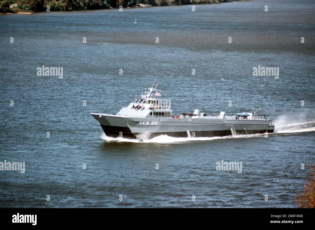 A port bow view of the surface effect ship 200 (SES) underway after ...