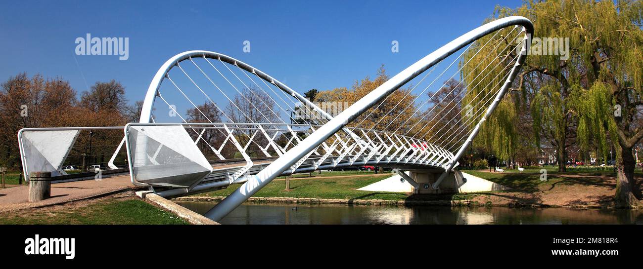 The Butterfly Bridge over the River Great Ouse, Bedford town ...